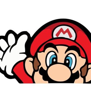 Mario Peeking Peekers Peekabo Bumper Window Vinyl Decal Anime Cartoon ...