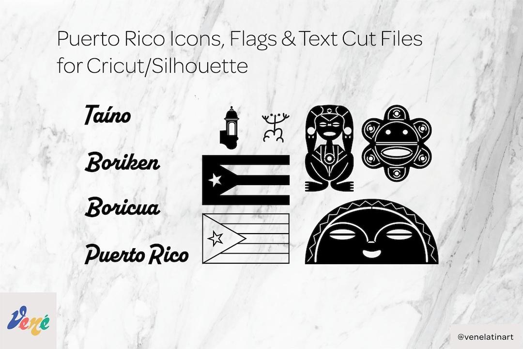 Puerto Rico Icons, Flags, & Text SVG/EPS/PNG Files for Cricut ...