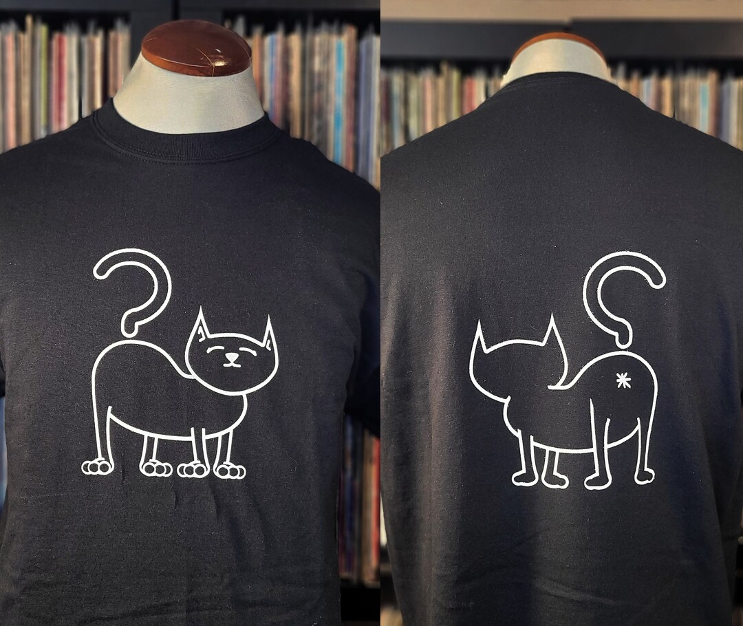 Cat Front and Back / Animal Print t-shirt / Comfy Handmade tee - Etsy ...