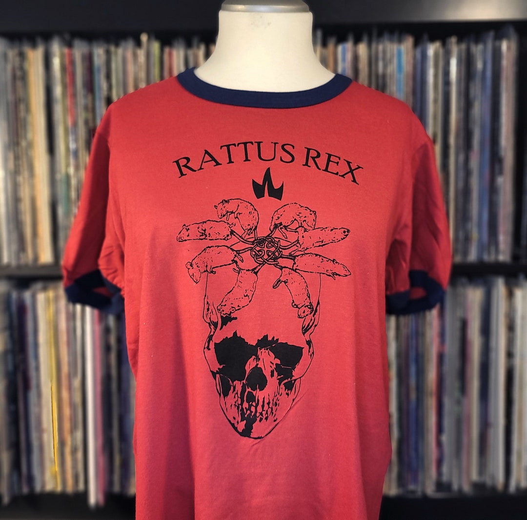 CHEAP SAMPLE! Rattus Rex Shirt: Skull Rat King, Spooky Ringer Tee - Etsy