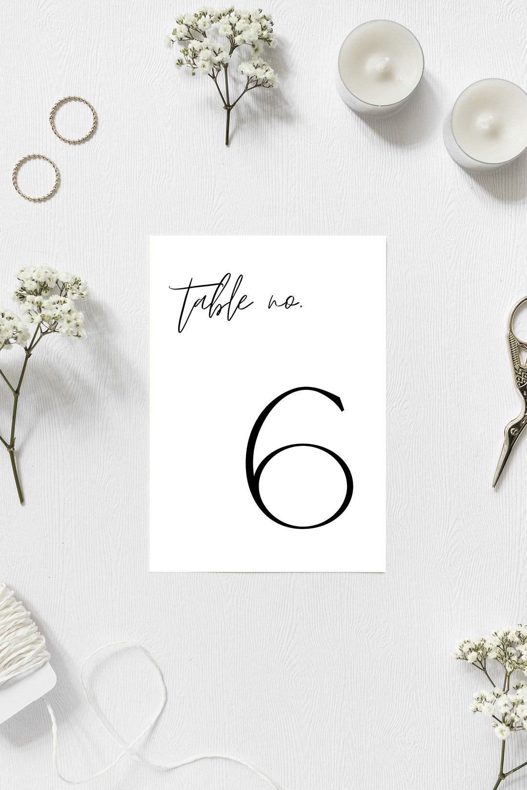 Minimalist Table Numbers Card Template, Simple Elegant & Clean Wedding ...
