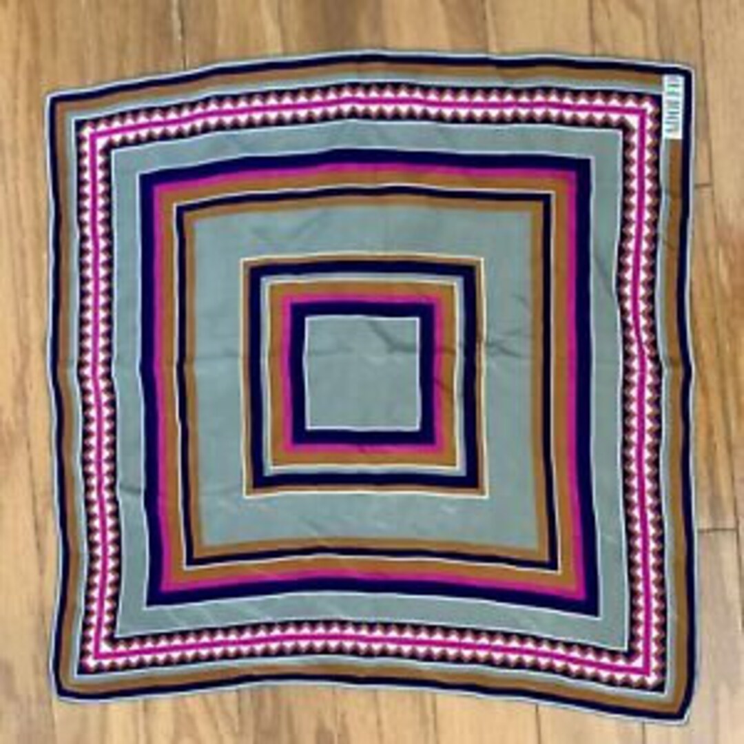 Vintage Adolfo Scarf 21 Inch Square Gray Pink Blue Geometric Design - Etsy