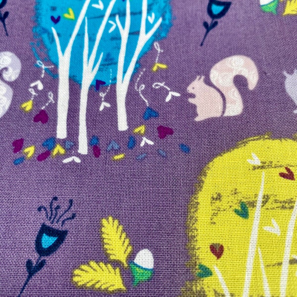 Purple Enchanted Forest Fabric - Etsy