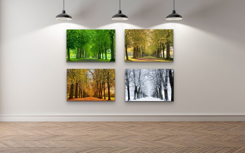 4 Seasons Digital Wall Art Set INSTANT DOWNLOAD, Tree Lined Avenue ...