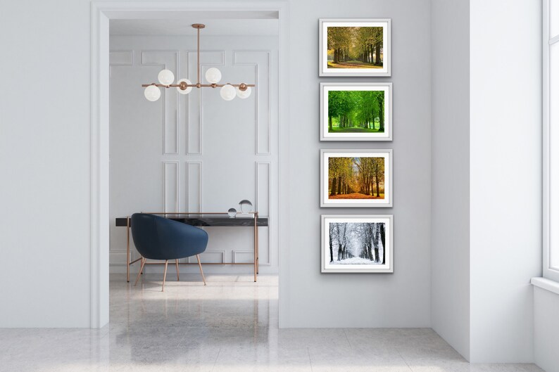 4 Seasons Digital Wall Art Set INSTANT DOWNLOAD, Tree Lined Avenue ...