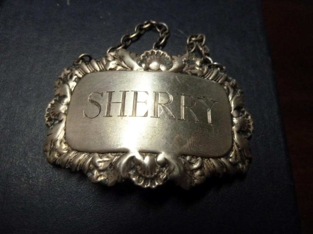 English Sterling Silver Bottle Lable Sherry - Etsy