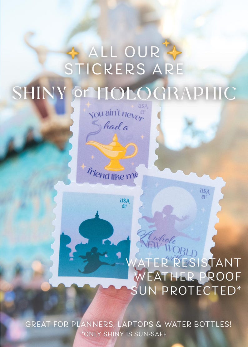 A Whole New World Stamp Sticker | Aladdin, Genie, Jasmine, Water ...