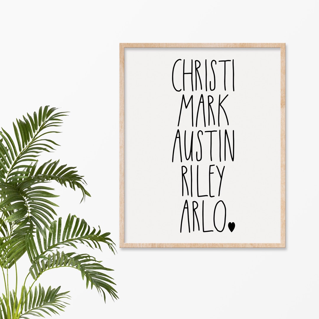 8x10, Customizable Rae Dunn Inspired Family Print, Digital File Riley ...