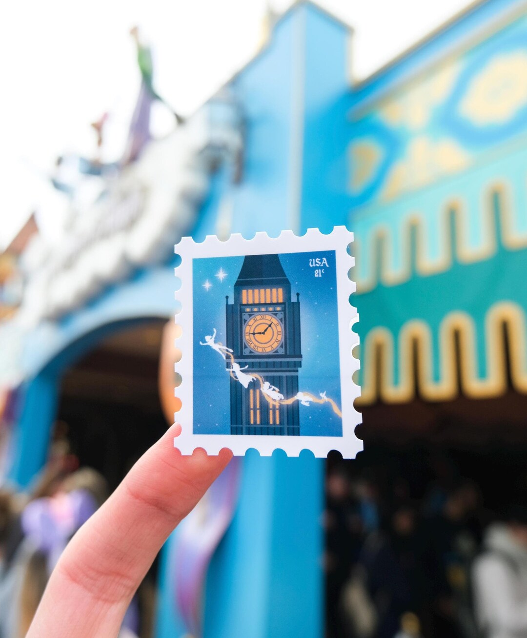 Peter Pan Sticker | Neverland Big Ben Stamp, Water Resistant - Etsy