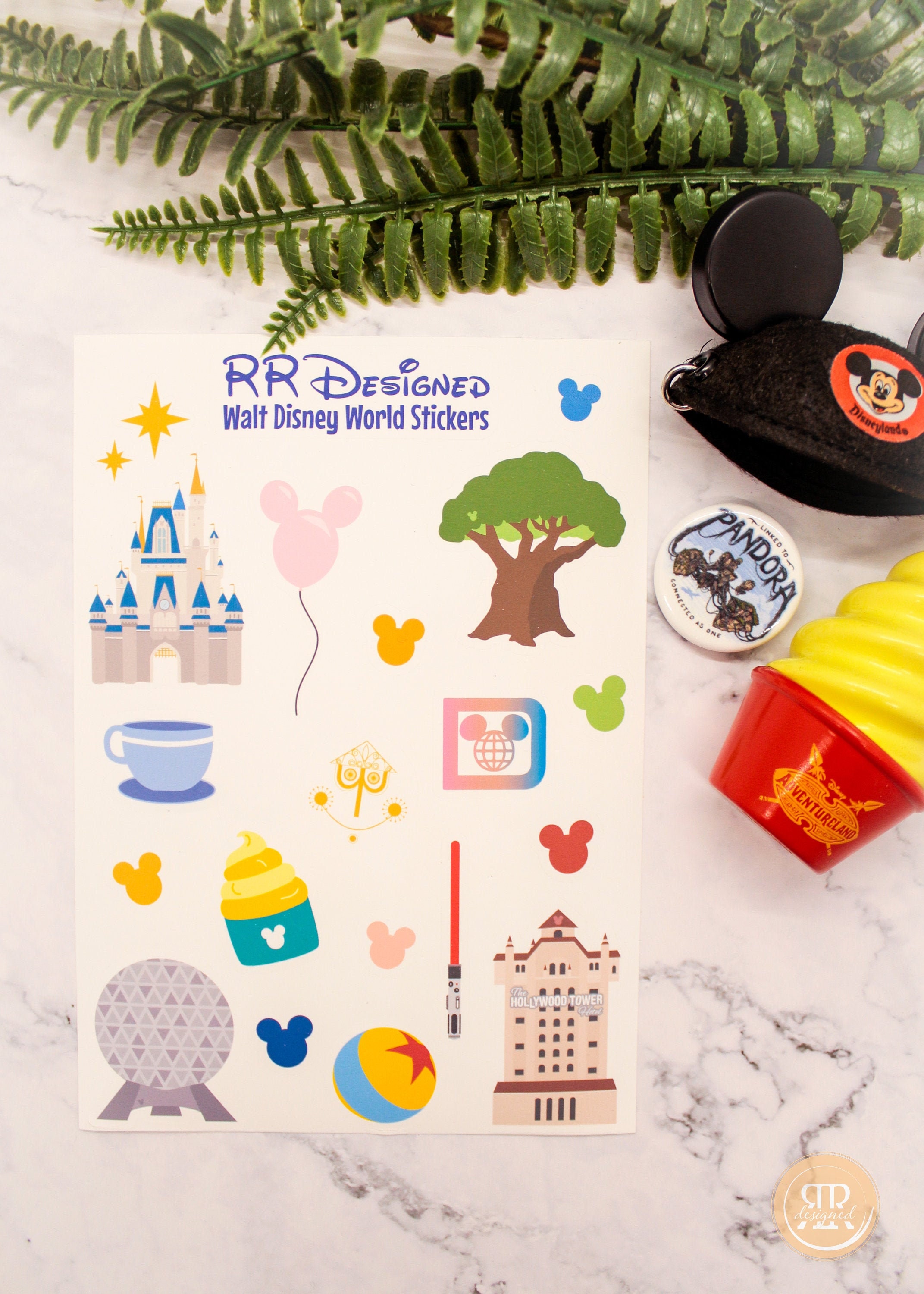 Walt Disney World Sticker Sheet RR Studio Designs - Etsy