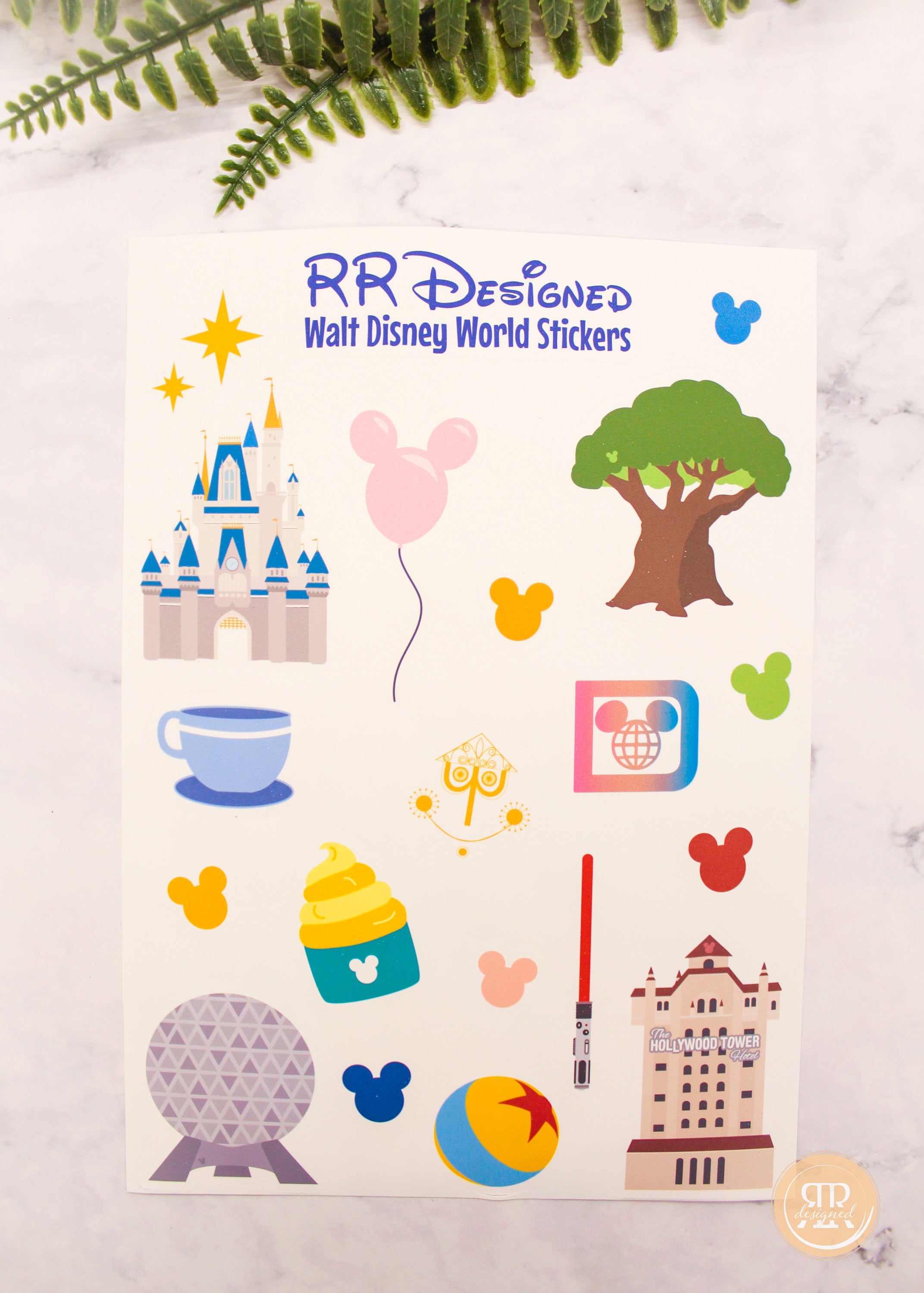 Walt Disney World Sticker Sheet RR Studio Designs - Etsy