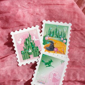 Wicked Movie Stamp Stickers | Shiny or Holographic, Broadway Oz - Etsy