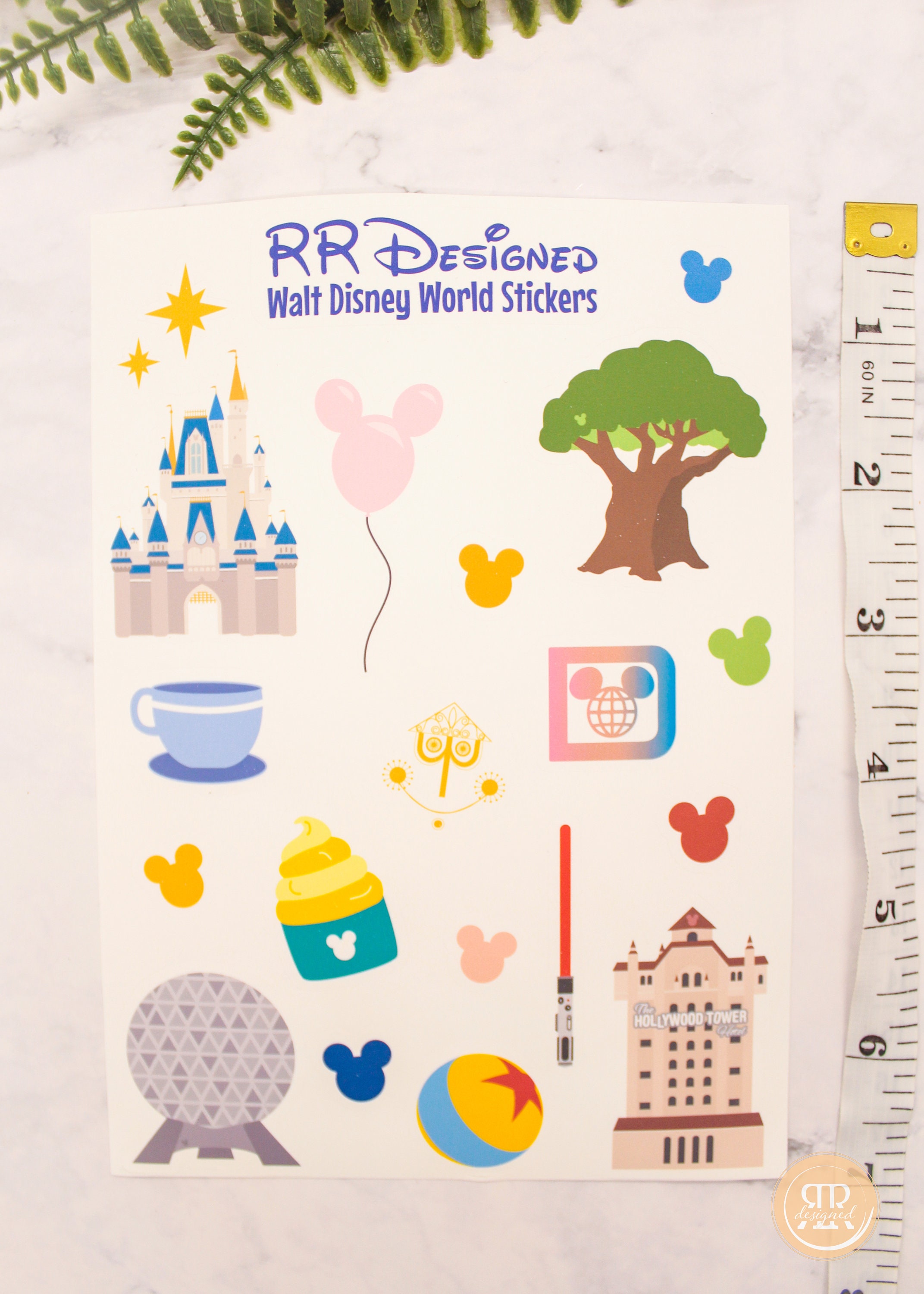 Walt Disney World Sticker Sheet RR Studio Designs - Etsy