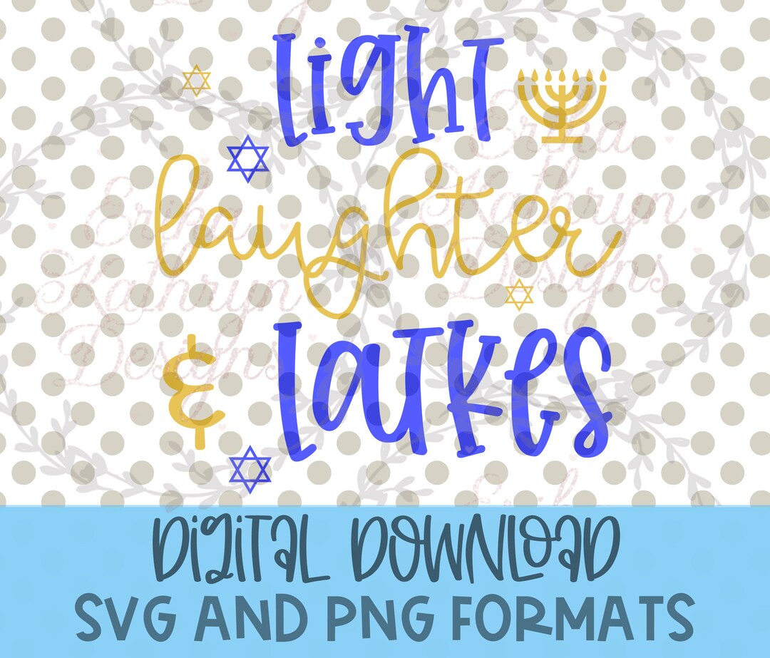 Light Laughter and Latkes SVG Fun Design for Hanukkah - Etsy