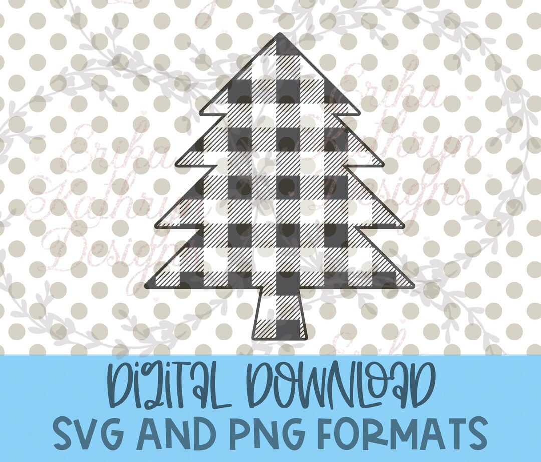 Buffalo Plaid Christmas Tree Clip Art SVG | Fun Design for Christmas ...