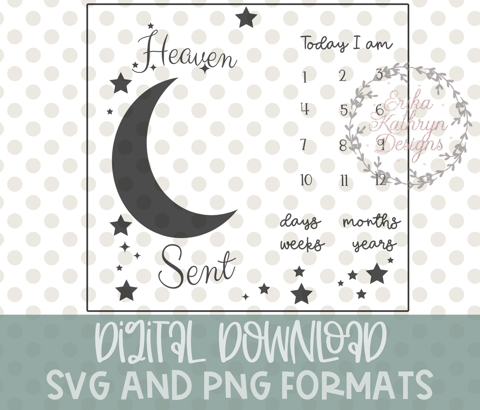 Milestone Blanket SVG | Large File | Heaven Sent - Etsy