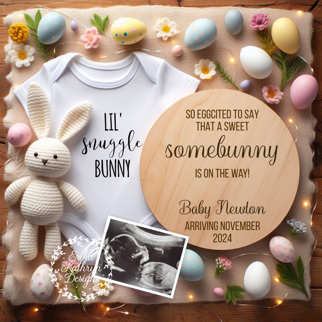 Digital Easter Pregnancy Announcement | Pregnancy Reveal | Social Media ...