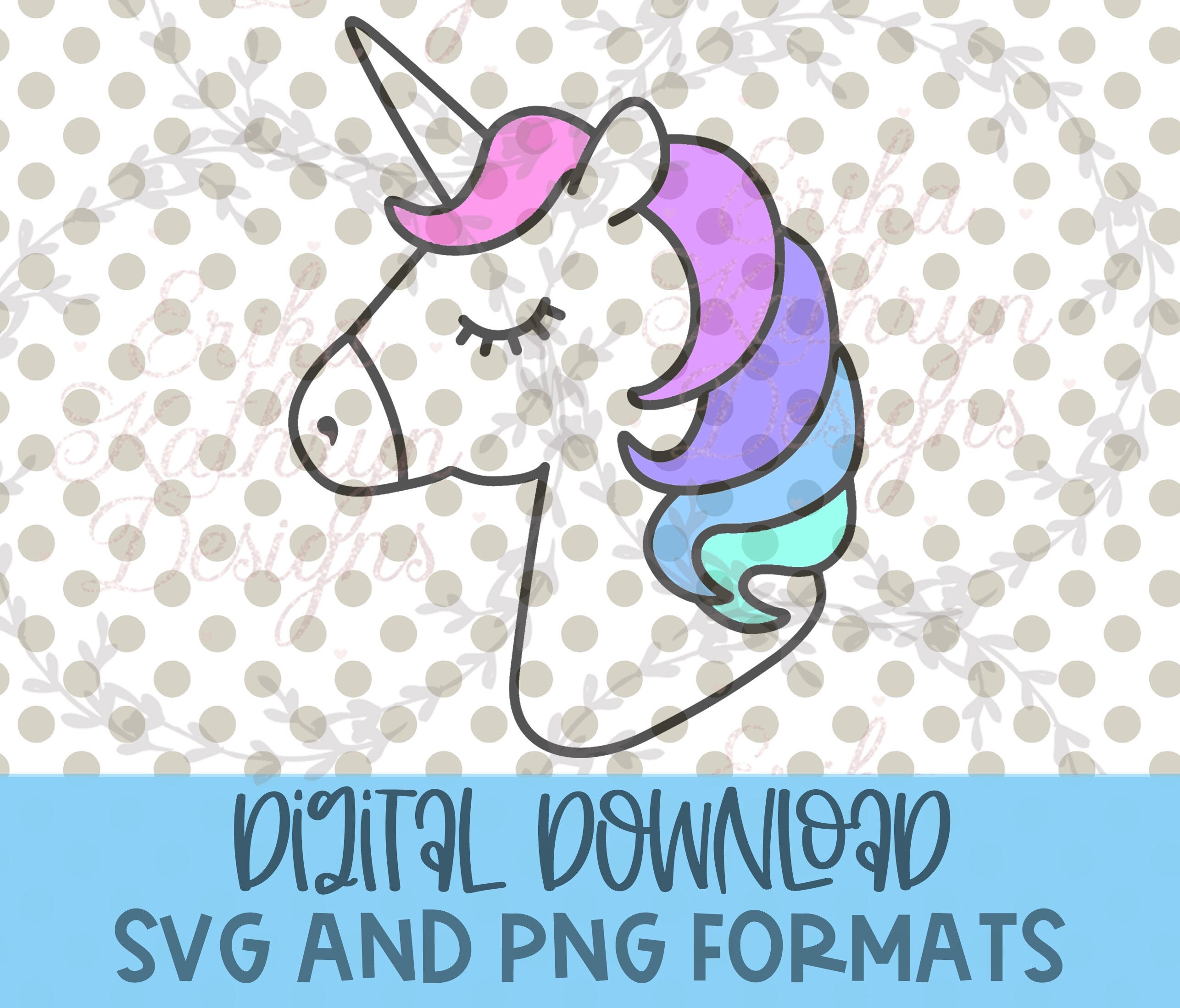 Unicorn Clip Art SVG Multicolor Fun Design for Kids Little | Etsy