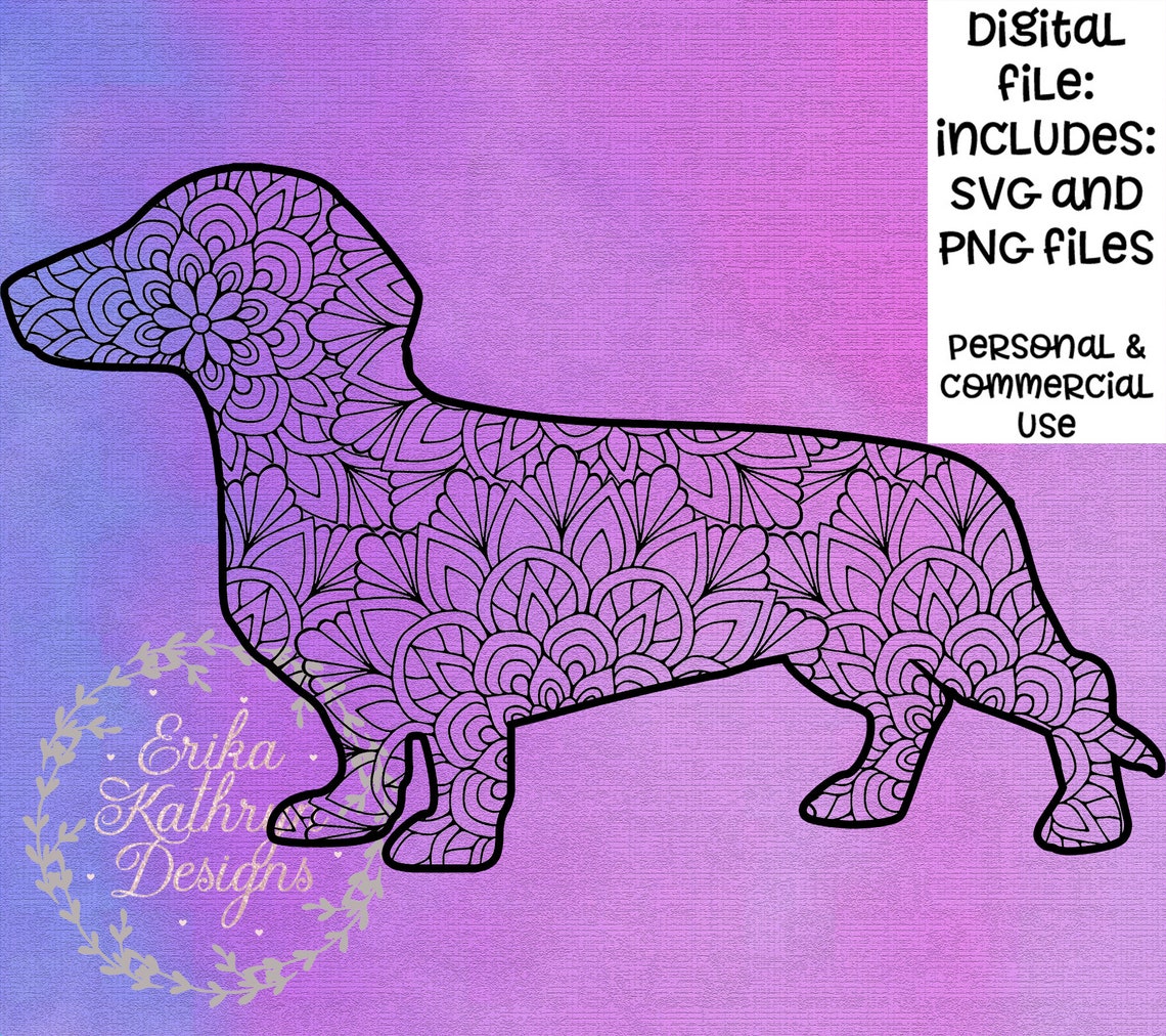Dachshund Mandala SVG - Etsy