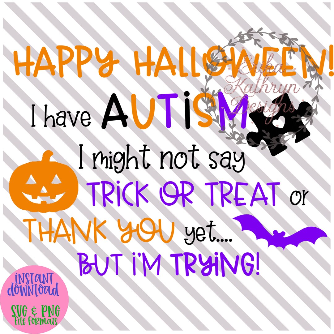 Autism Awareness Halloween SVG - Etsy