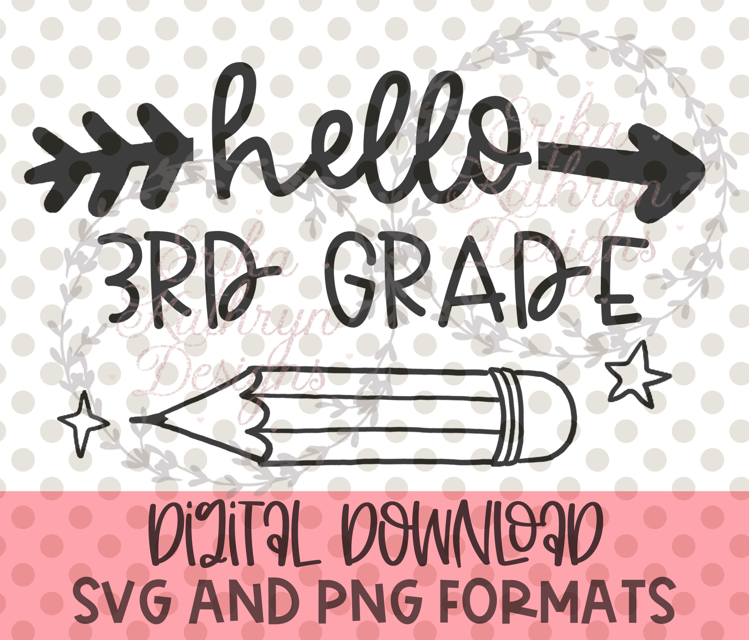 Hello 3rd Grade SVG Fun Design for Back to School | Etsy