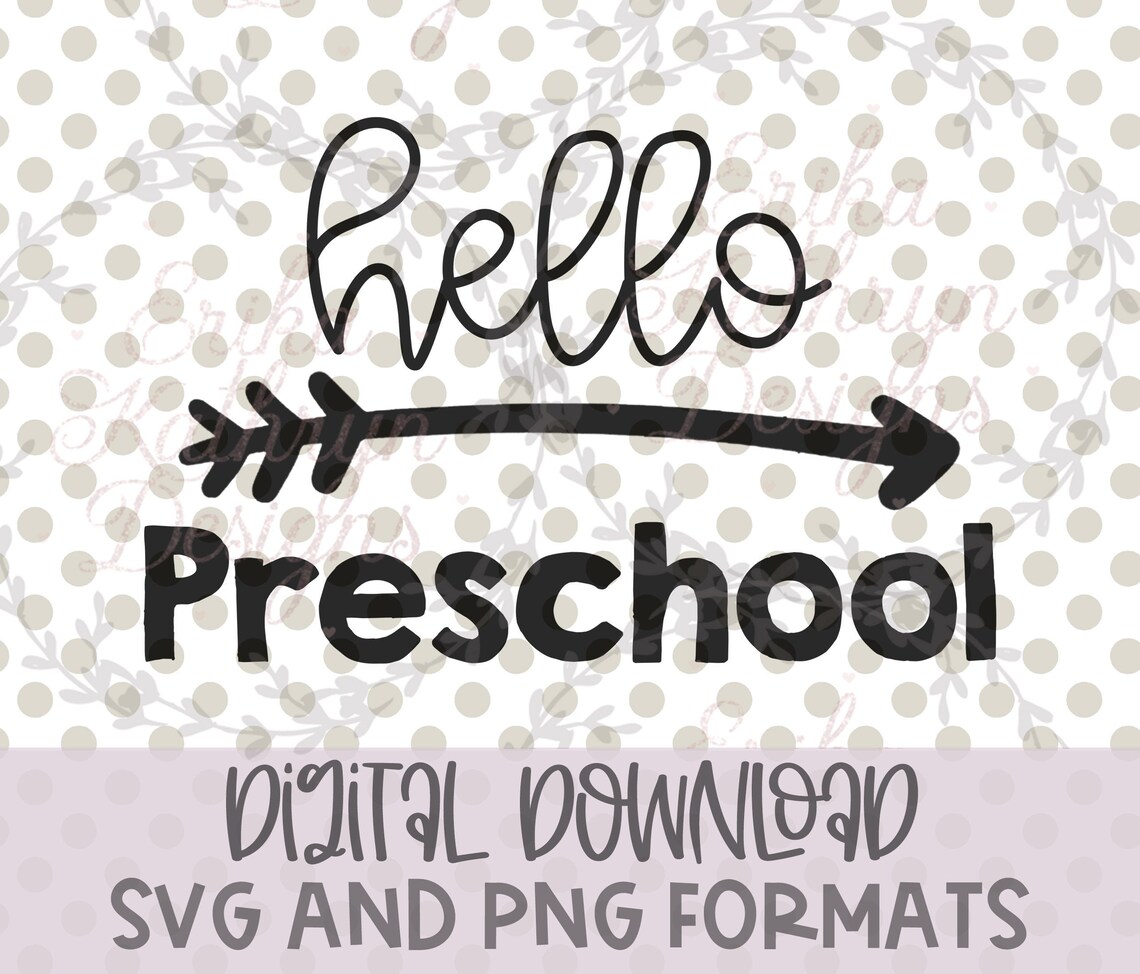 Hello Preschool SVG Back to School Design Personal or - Etsy