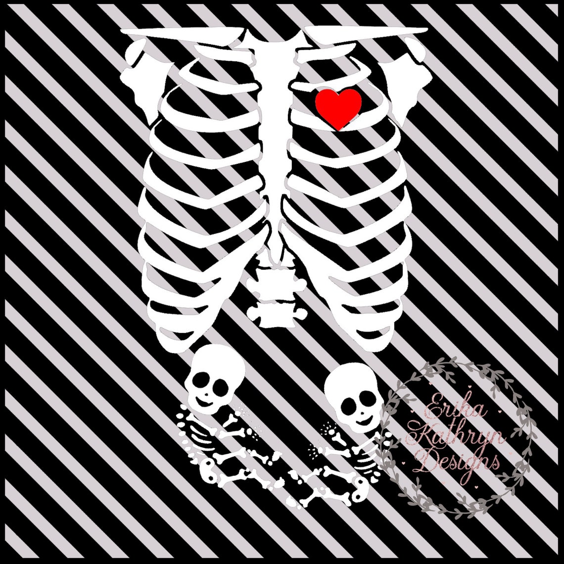 Pregnant With Twins Skeleton SVG - Etsy