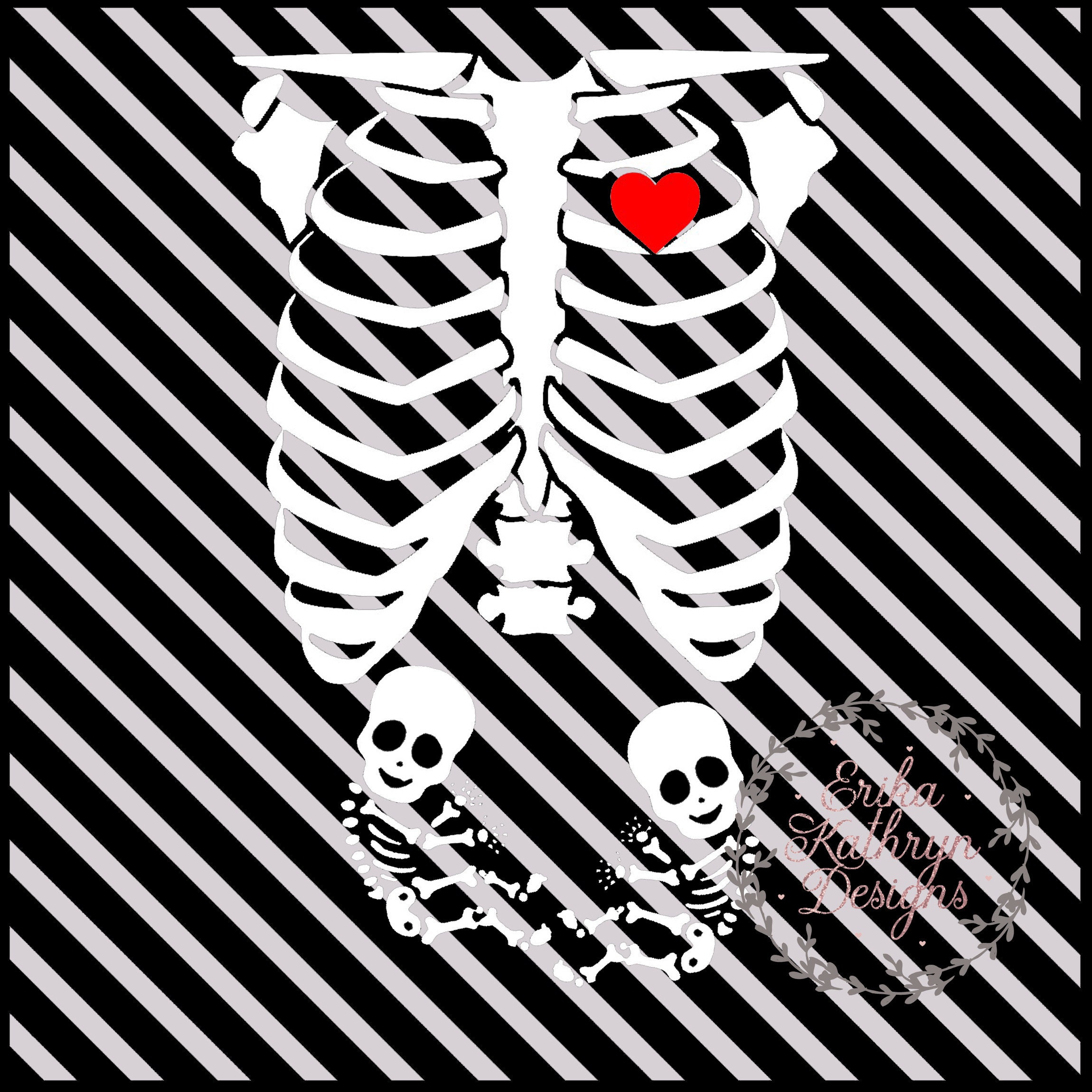 Pregnant With Twins Skeleton SVG - Etsy Canada