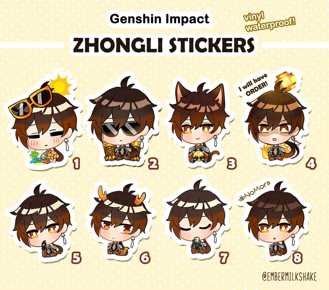 ZHONGLI Stickers Genshin Impact - Etsy
