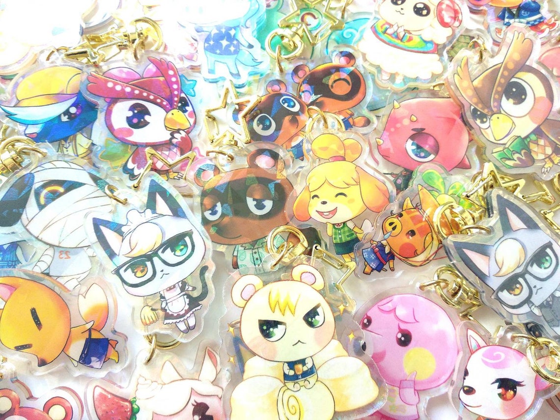 Animal Crossing Holographic Double Sided Acrylic Charms - Etsy