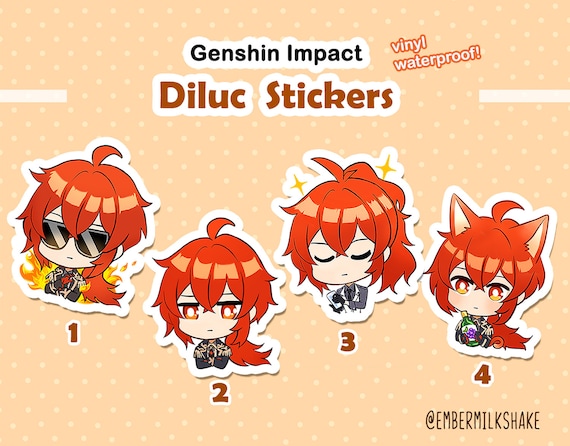 DILUC Stickers Genshin Impact | Etsy Singapore