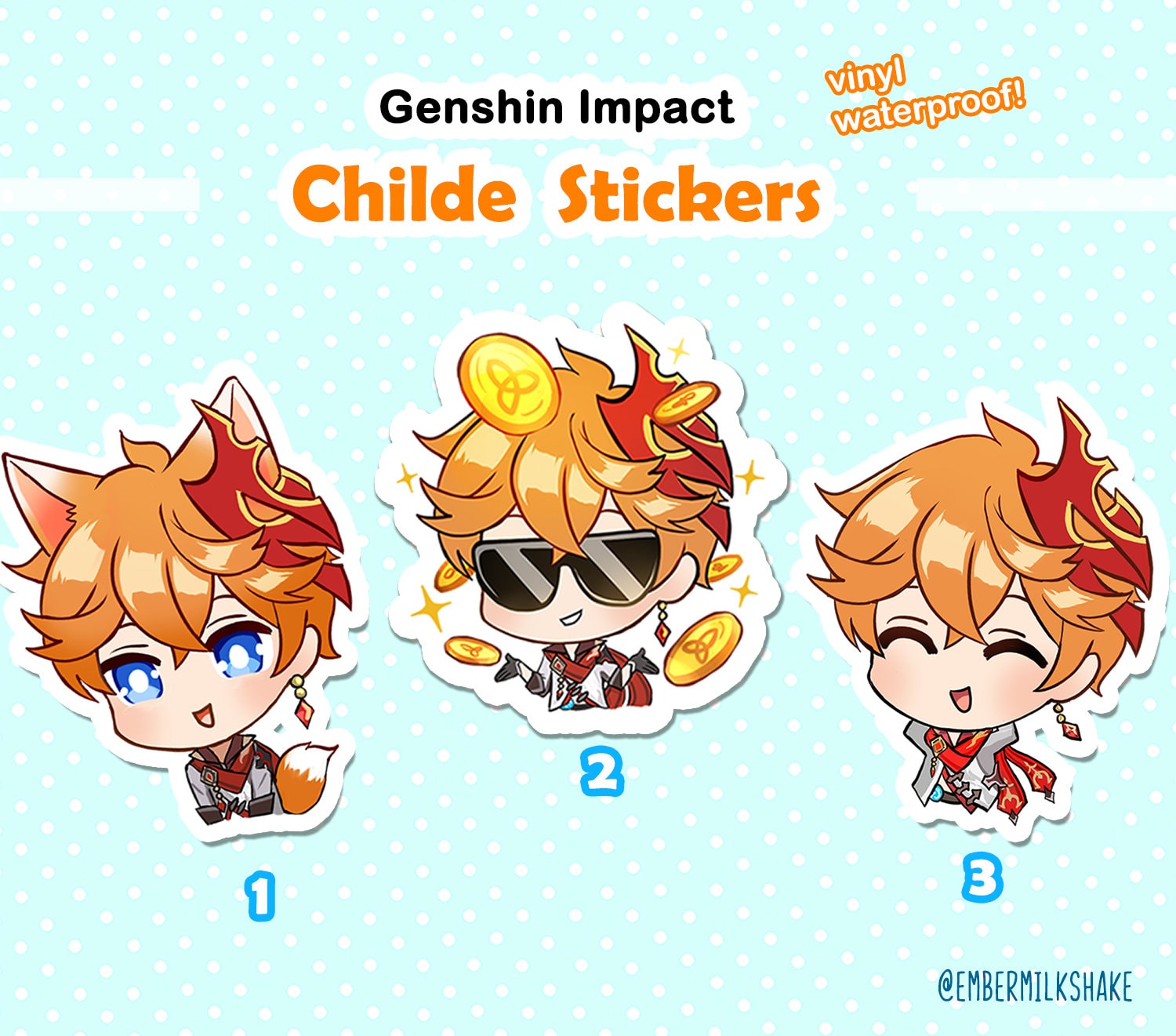 CHILDE Stickers Genshin Impact - Etsy Australia