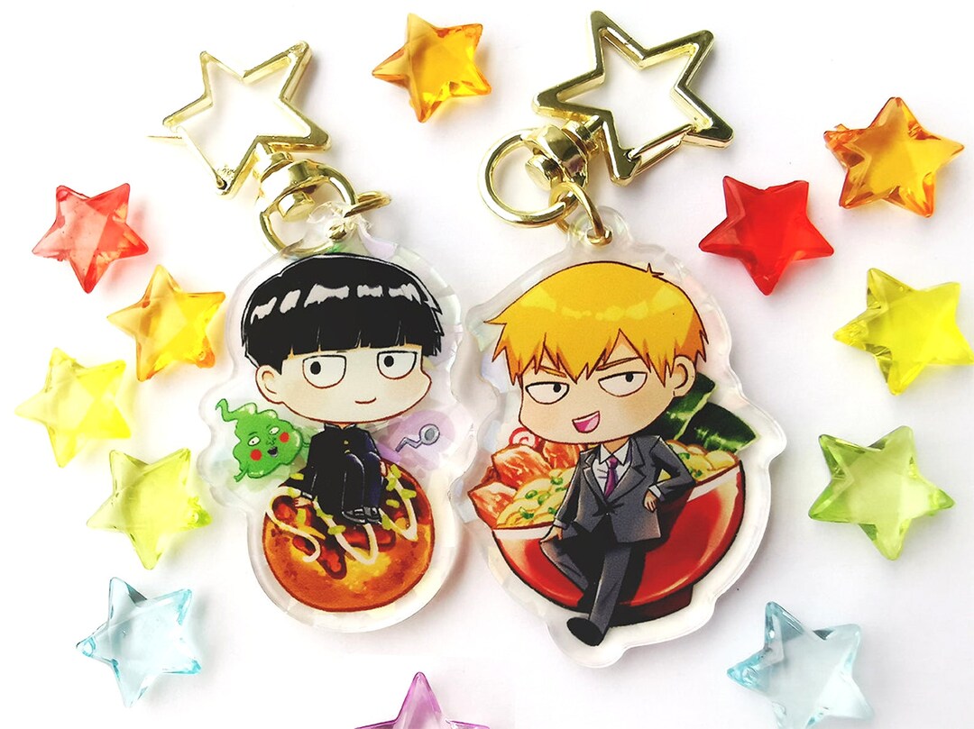 Mob Psycho Food Charms holographic Acrylic - Etsy