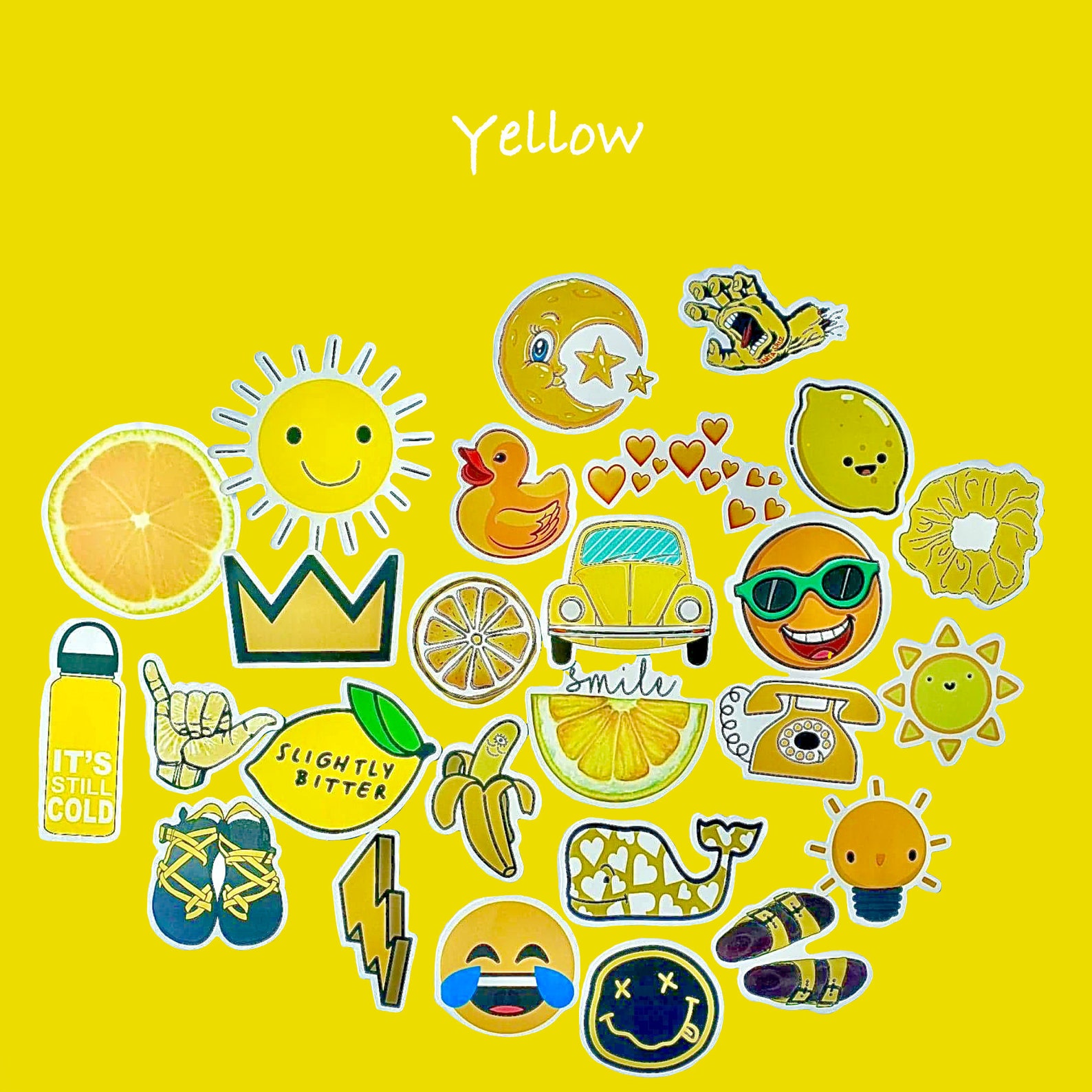 Yellow Colour Theme Sticker Pack | Etsy