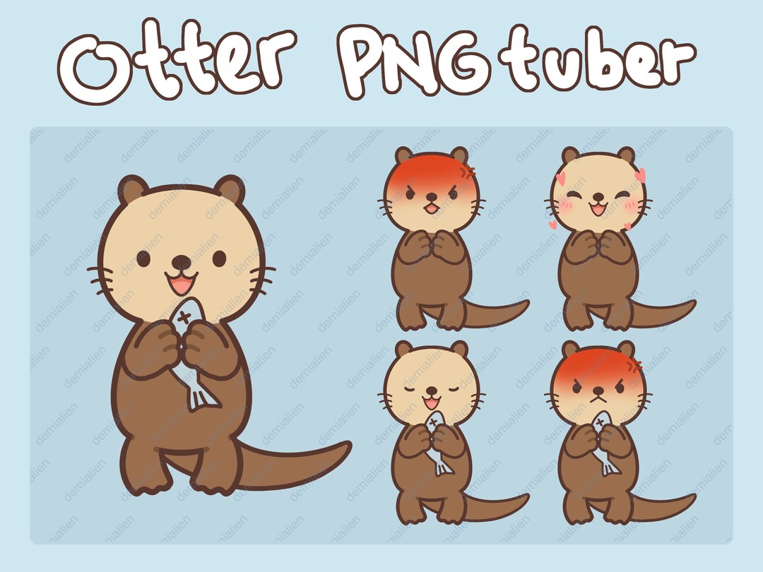 Premade Animated Voice Reactive Otter Pngtuber Model | Vtuber / Twitch ...
