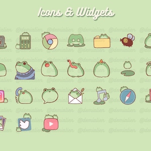 Frog Phone Icon Pack | Ios, Android or PC - Green Cute Aesthetic Froggy ...