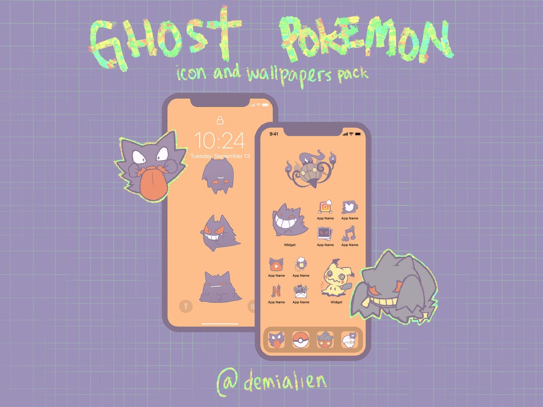 Ghost Pokemon Phone Icon Pack | Cute Kawaii Aesthetic for iPhone Tablet ...