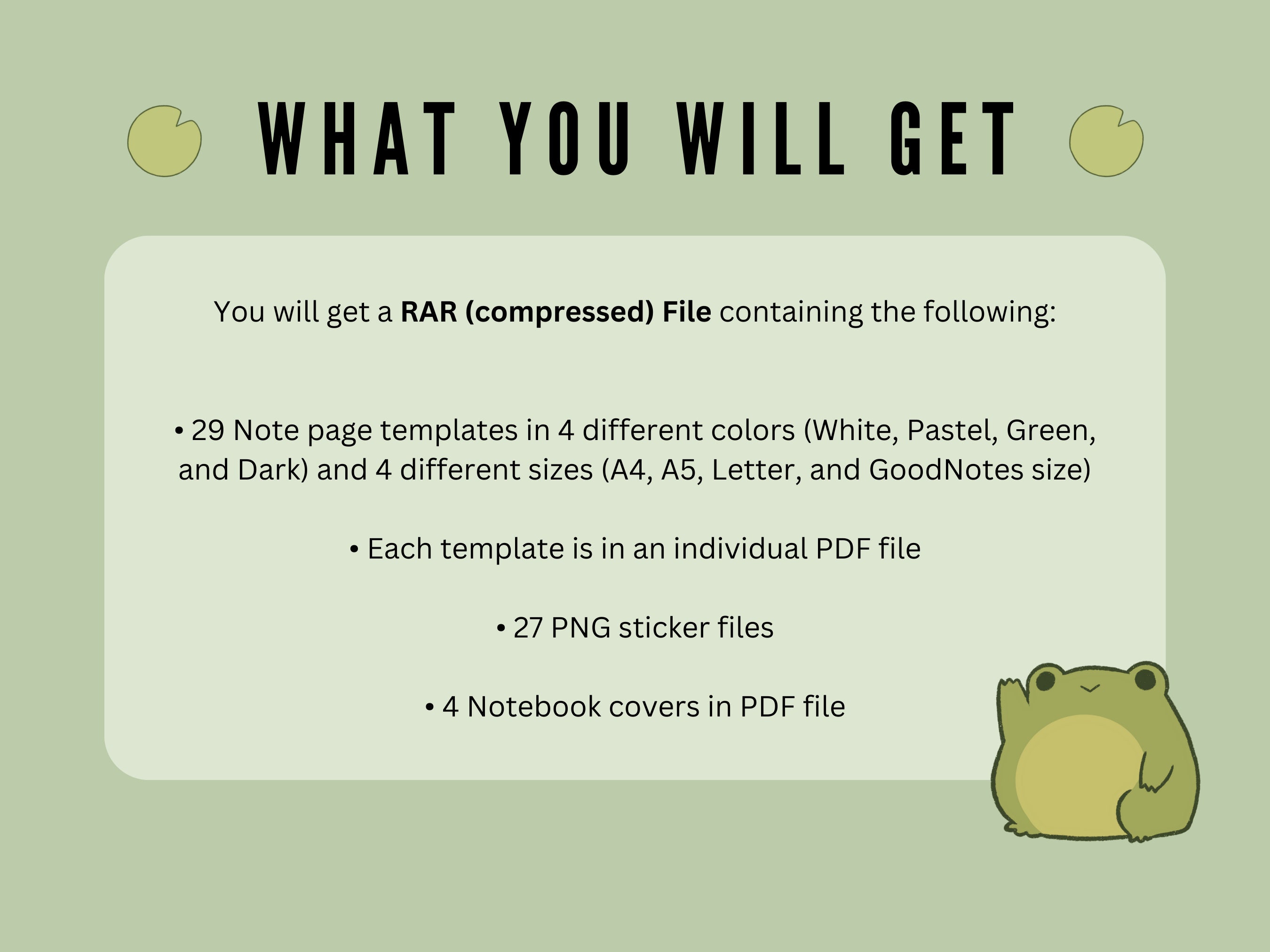 Froggy Digital Notebook, Printable Notepaper, Template, Goodnotes ...