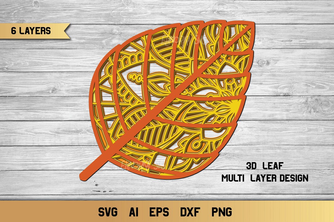 3D Layered Leaf SVG, Fall Mandala SVG, Cut File Intricate Design. - Etsy