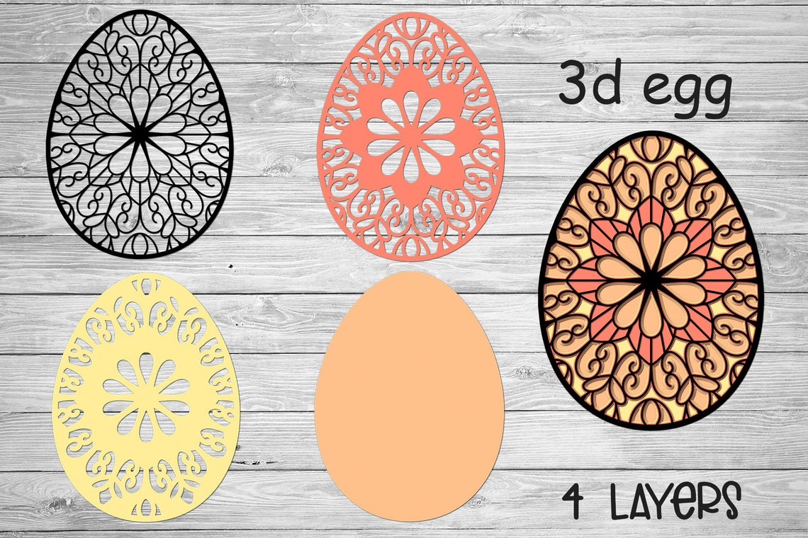 Easter Egg SVG Bundle 3D Layered SVG Easter Egg Mandalas - Etsy