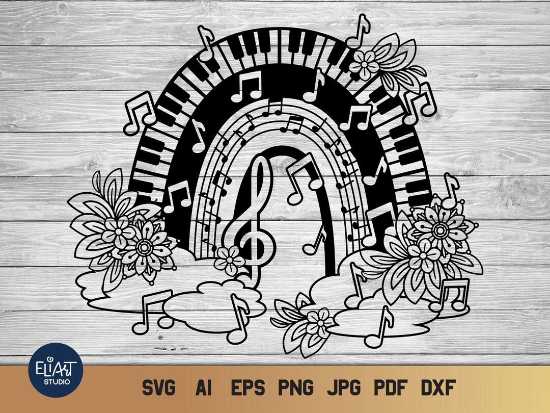 Rainbow SVG With Music Notes, Treble Clef SVG, Music Teacher SVG. - Etsy