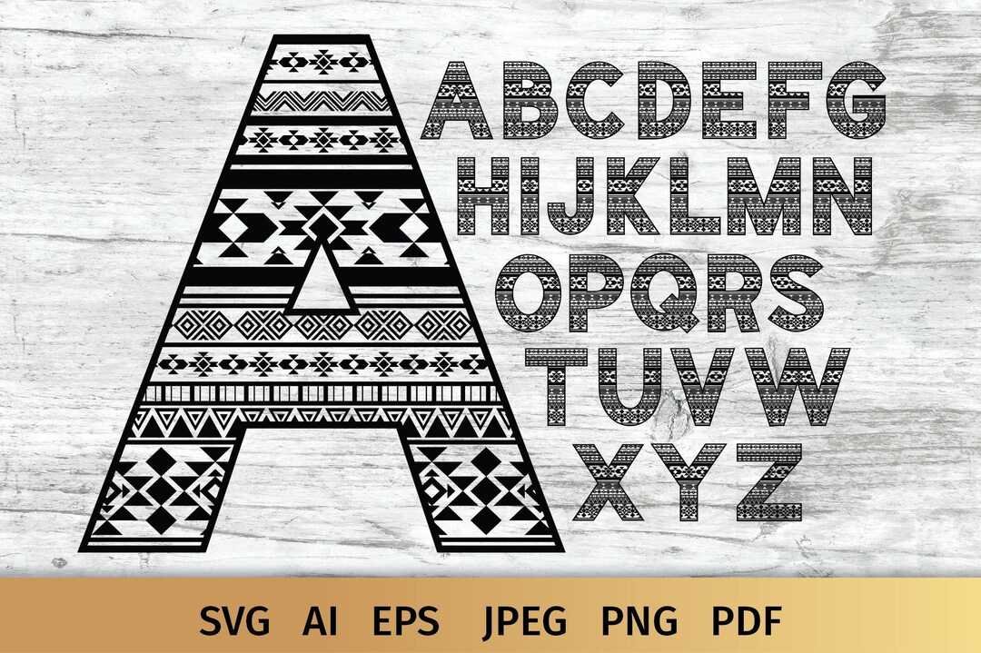 Azteken Alphabet Svg, Alphabet Svg, 26 Buchstaben, digitale Datei ...