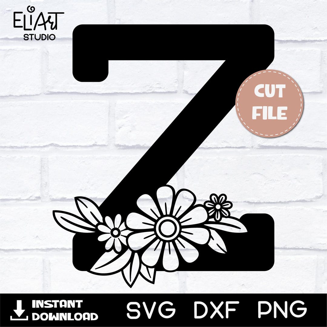 Floral Letter Z Svg, Monogram Letter Svg, Initial Svg, Commercial and Personal Use. - Etsy