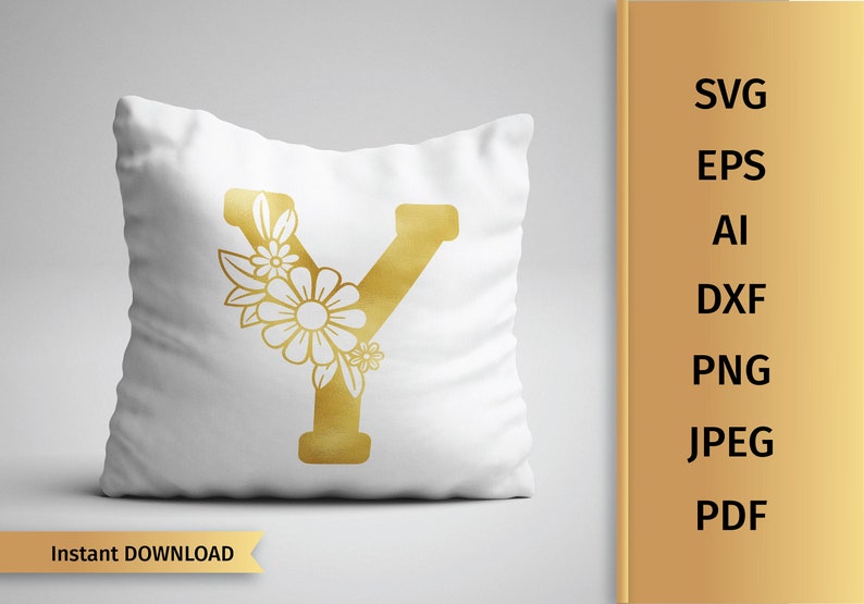 Floral Letter Y Svg Monogram Letter Svg Initial Svg - Etsy