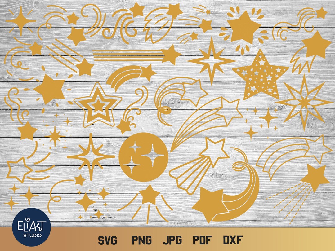 Star SVG Bundle, Celestial SVG Bundle, Shooting Star SVG Cut File. - Etsy