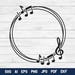 Music Monogram Frame SVG Bundle, Music Notes Frame SVG, Geometric Frame ...