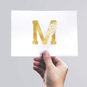 Floral Letter M SVG, Monogram Letter SVG, Floral Alphabet SVG. - Etsy