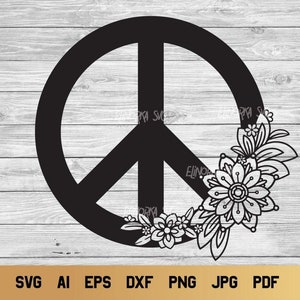 Peace Sign SVG, Peace Symbol SVG, 2 Floral Peace Signs SVG. - Etsy