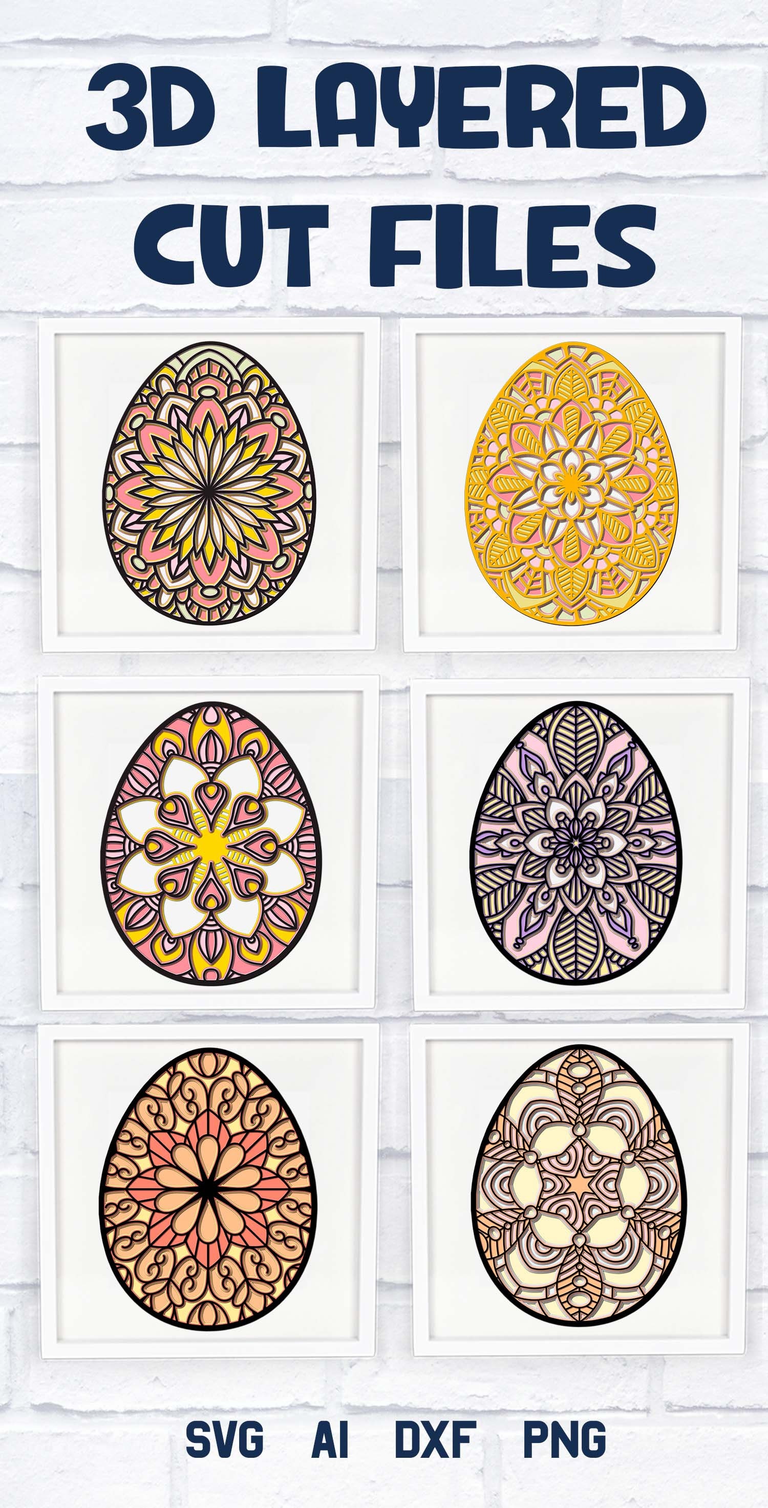 Easter Egg SVG Bundle 3D Layered SVG Easter Egg Mandalas - Etsy Australia