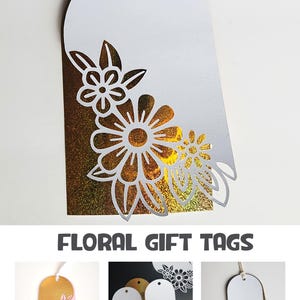 Gift Tag SVG Bundle, Floral Tag SVG Template, Tags With Flowers. - Etsy